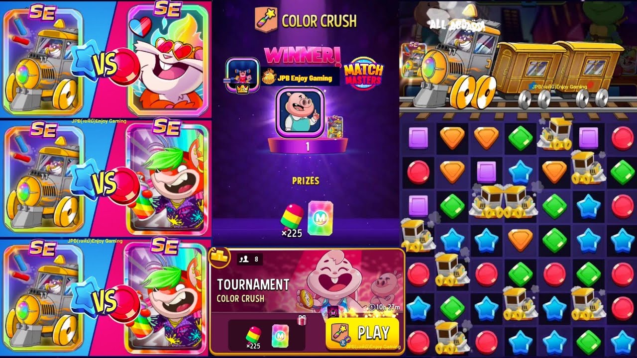 Match Masters Color Crush+Rainbow Tournament Prizes Legendary Booster ...