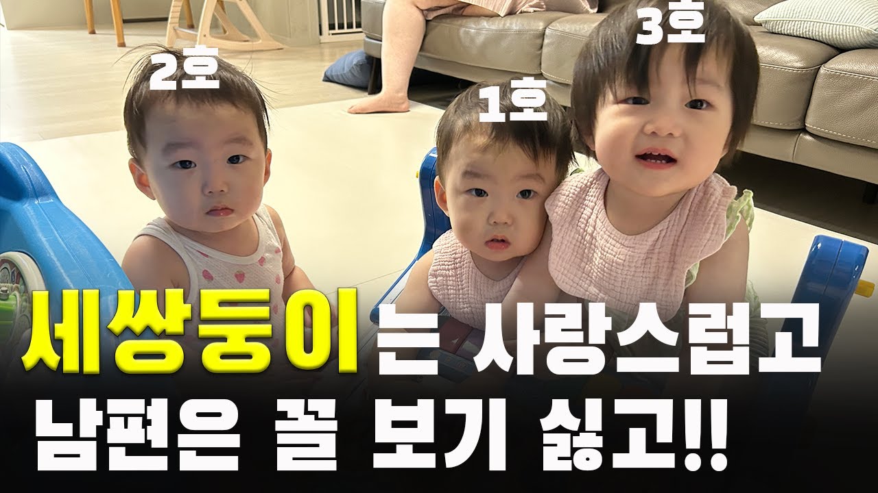 사랑스러운 세쌍둥이와 미운 우리새끼 남편ㅣ베베쿡 이유식 추천ㅣ삼둥이 현실육아 24시간ㅣ16개월 아가ㅣ육아 브이로그ㅣ가정보육ㅣ출산