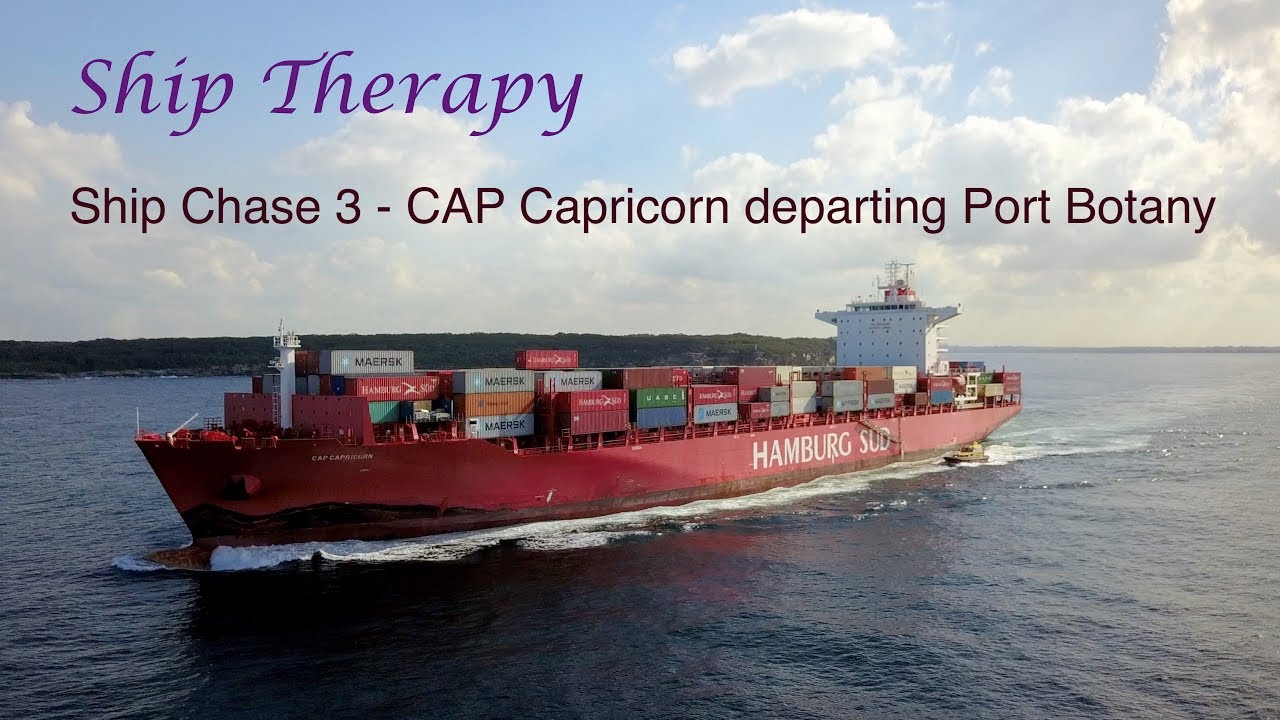 Ship Chase 3 - CAP Capricorn container ship departs Port Botany - Mavic ...