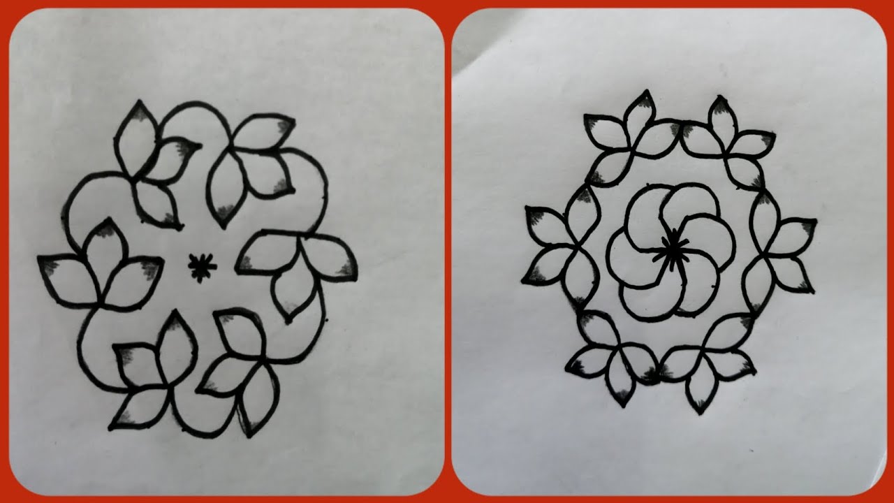 9 to 5 Dots Simple Rangoli / 9 Dots Rangoli Design Simple - YouTube