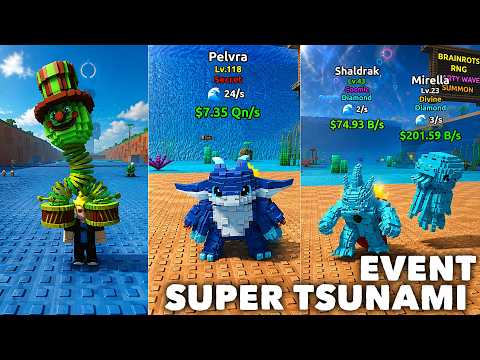 New SUPER TSUNAMI Event New Cool Fish Brainrots in Escape Tsunami For Brainrots