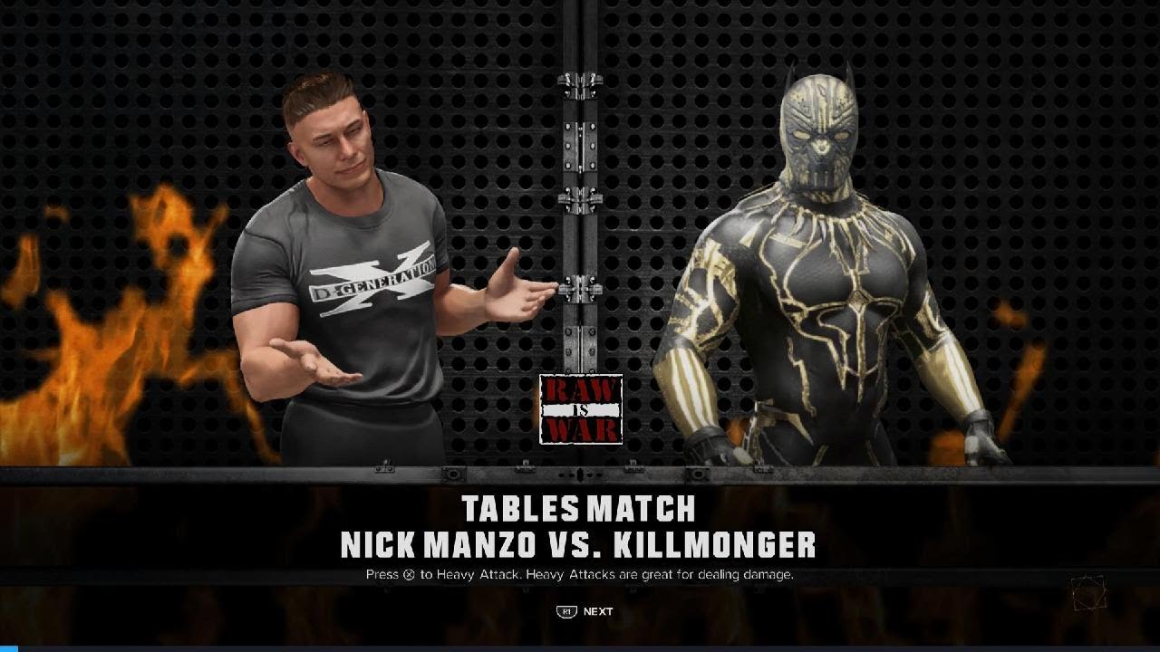 WWE 2K24 Nick Manzo Vs Killmonger Tables match - YouTube