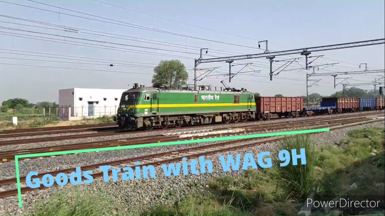 Goods Train with WAG 9H Near Aligarh DFCCIL - YouTube