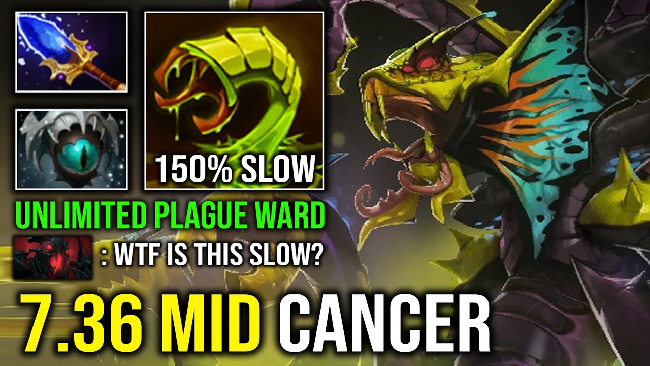 NEW 7.36 MID CANCER Unlimited Plague Ward 150% Poison Slow DPS Solo Mid ...