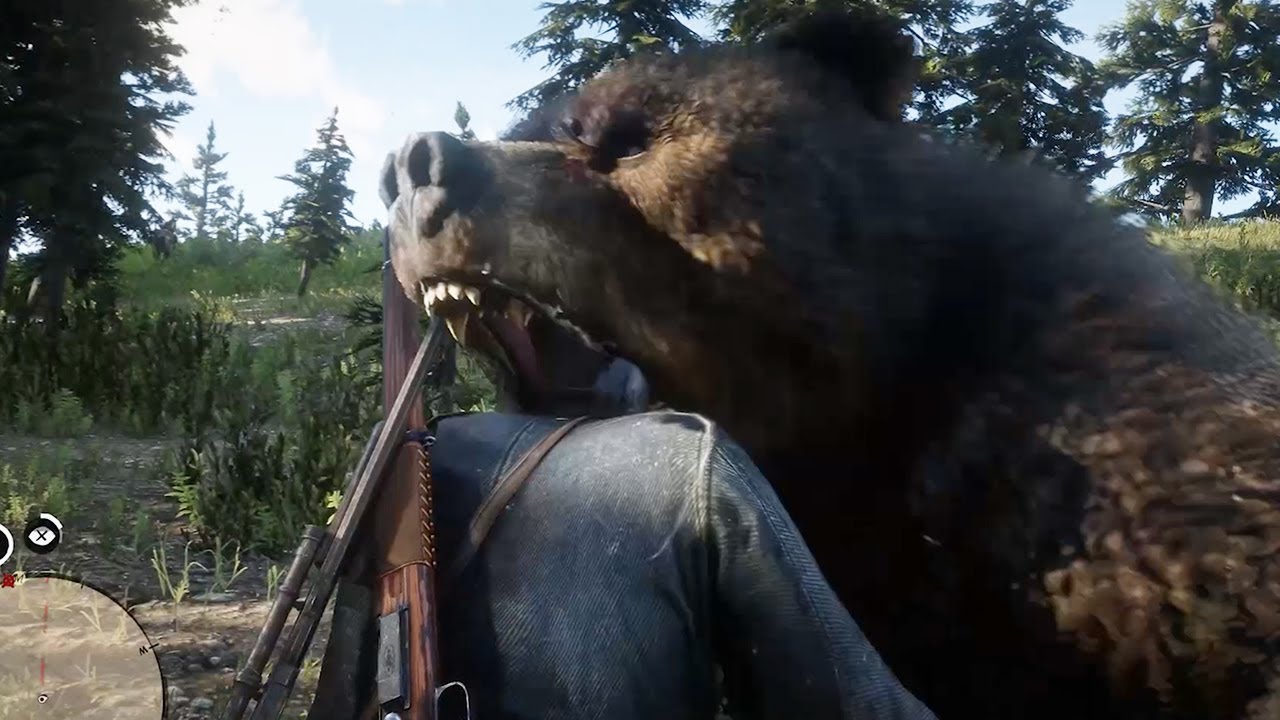 RDR2 Wildlife clips Arthur vs Grizzly with a varmint rifle man vs fish ...