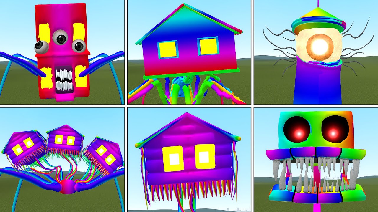 ALL HOUSE HEAD RAINBOW COLORS in Garry's Mod! - YouTube