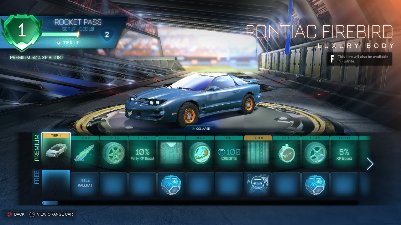 Rocket League gameplay van de Pontiac Firebird (Rocket Pass) - YouTube