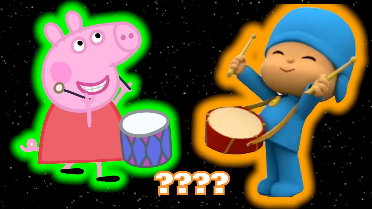 Pocoyo and Peppa Pig Drumming Sound Variations in 40 Seconds - YouTube