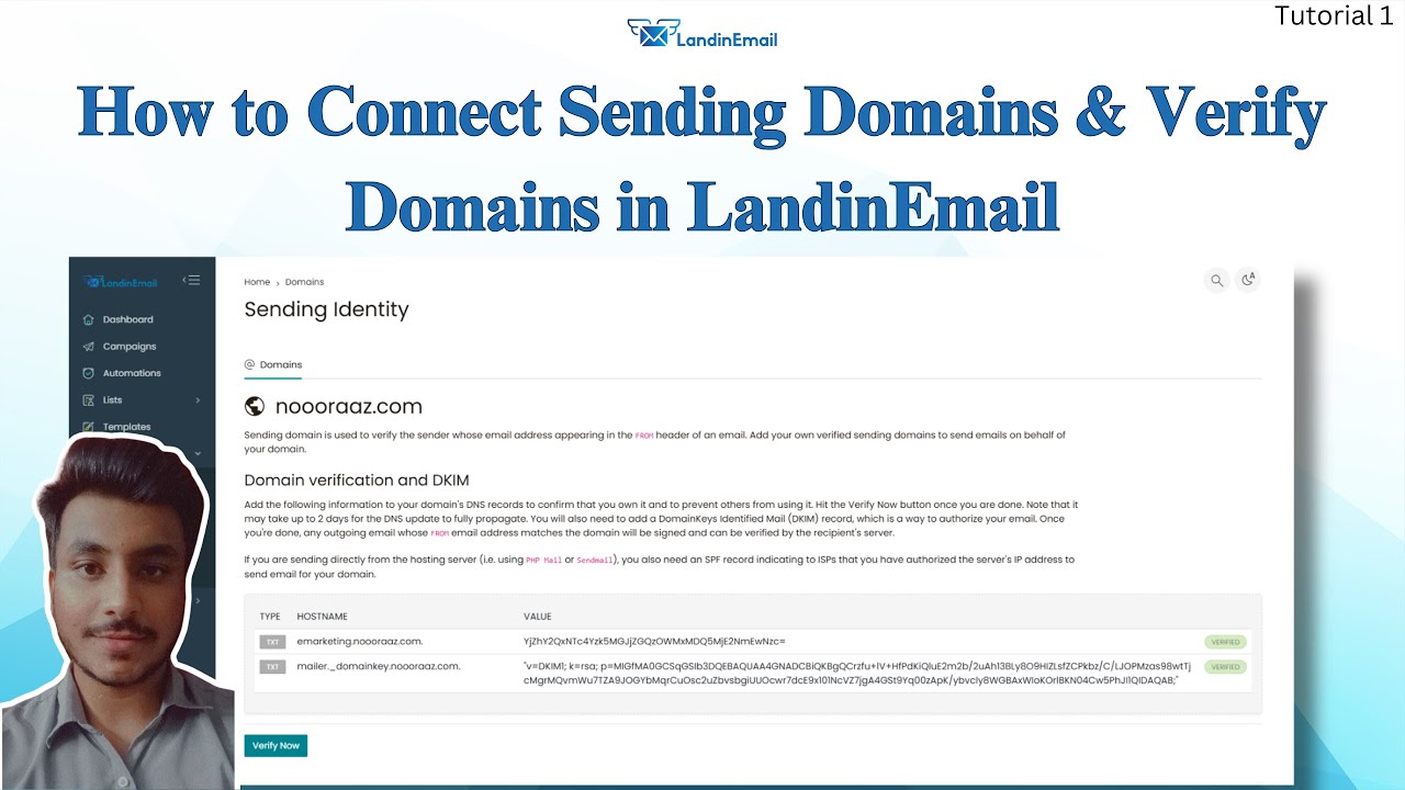 How to Connect Sending Domains & Verify Domains in LandinEmail ...