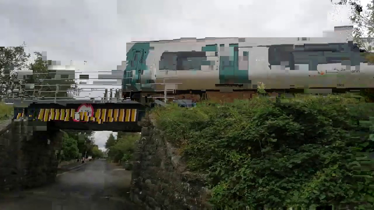 13.00 Ballina-Manulla Junction train crossing over UBX898 south of ...