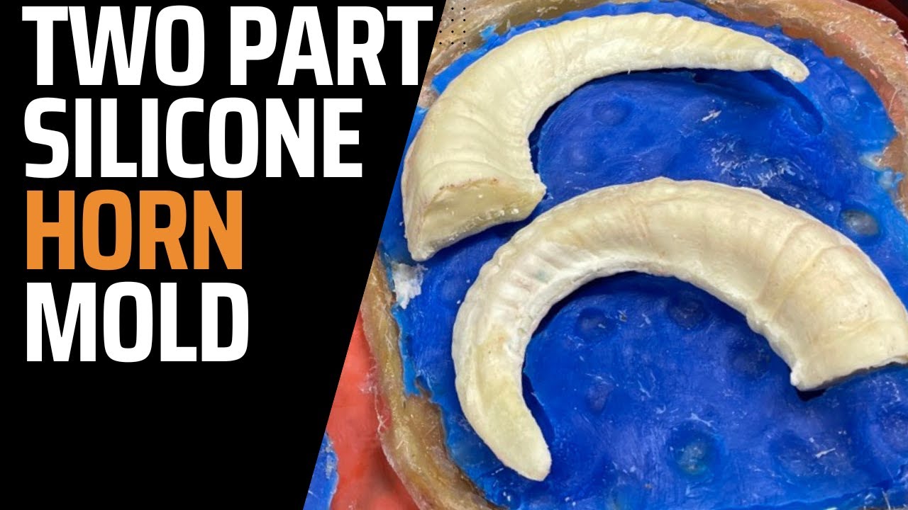 Two part silicone mold from animal horns - YouTube