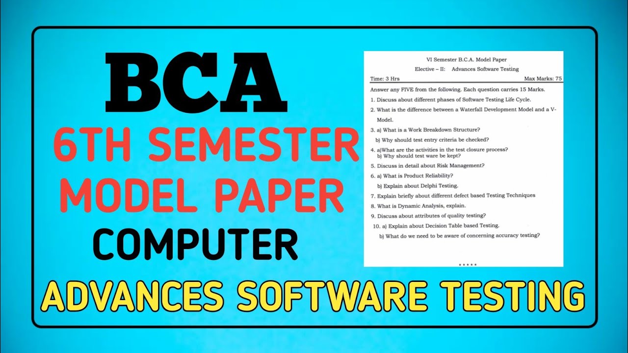 advances Software testing model paper |6th sem bca advanced Software ...
