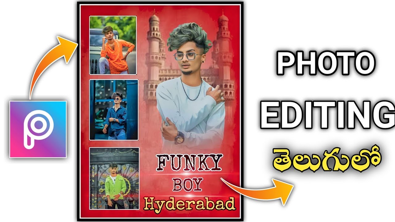 Funky boy photo editing in 2022 in telugu attitude boy photo in PicsArt ...