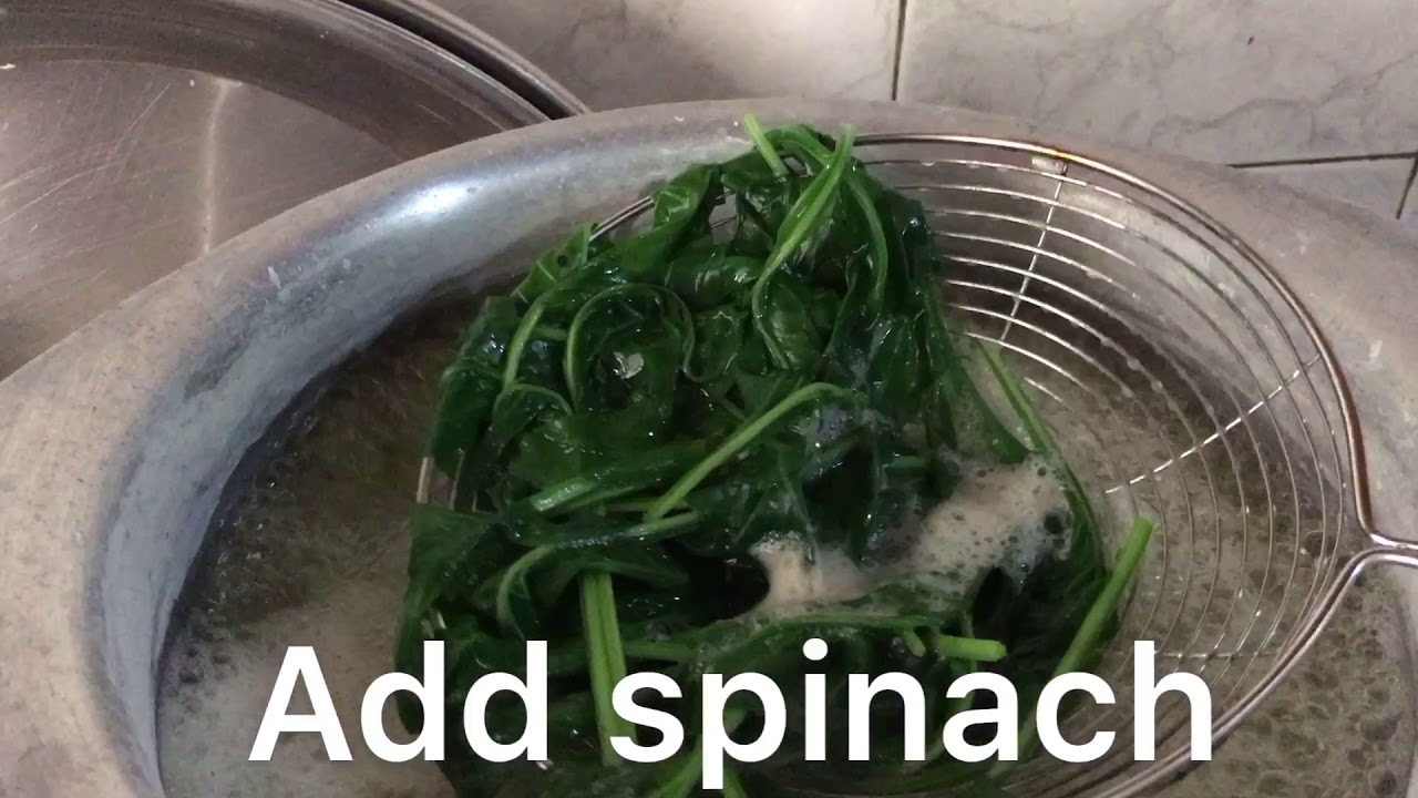 Blanching process spinach - YouTube