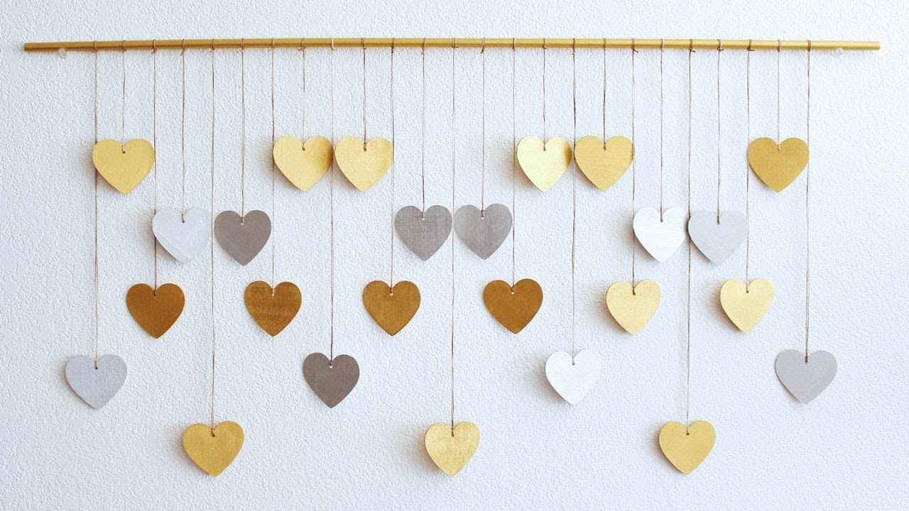 Day 1 | DIY Wooden Hearts Wall Hanging Advent - YouTube