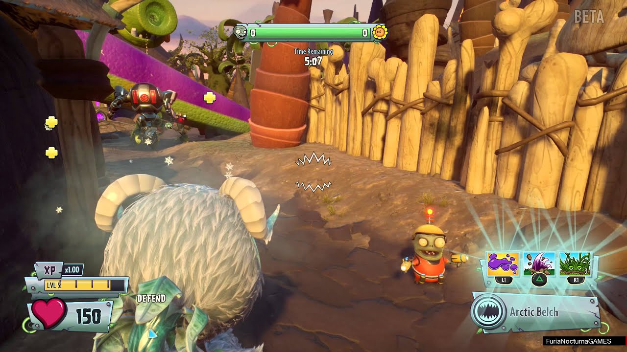 Plantas vs zombies garden warfare 2 BETA yeti chomper jardines - YouTube