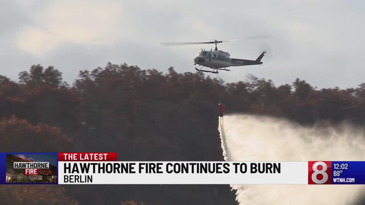 Hawthorne Fire in Berlin continues to burn - YouTube