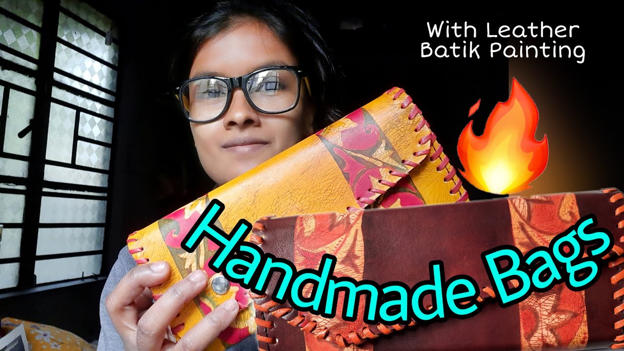 Two Handcrafted Leather Bags - with LEATHER BATIK PAINTING | EP - 4 ...