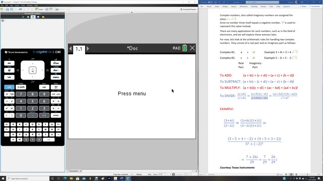 Complex Numbers On Ti Nspire Calculator Mathematics Operations Module complex-numbers-on-ti-nspire-calculator-mathematics-operations-module
