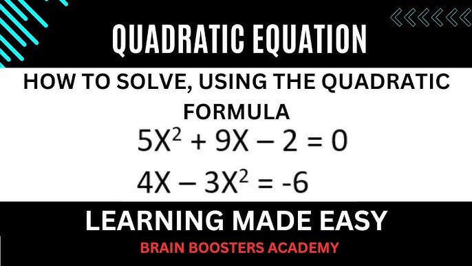 Using The Quadratic Formula Youtube