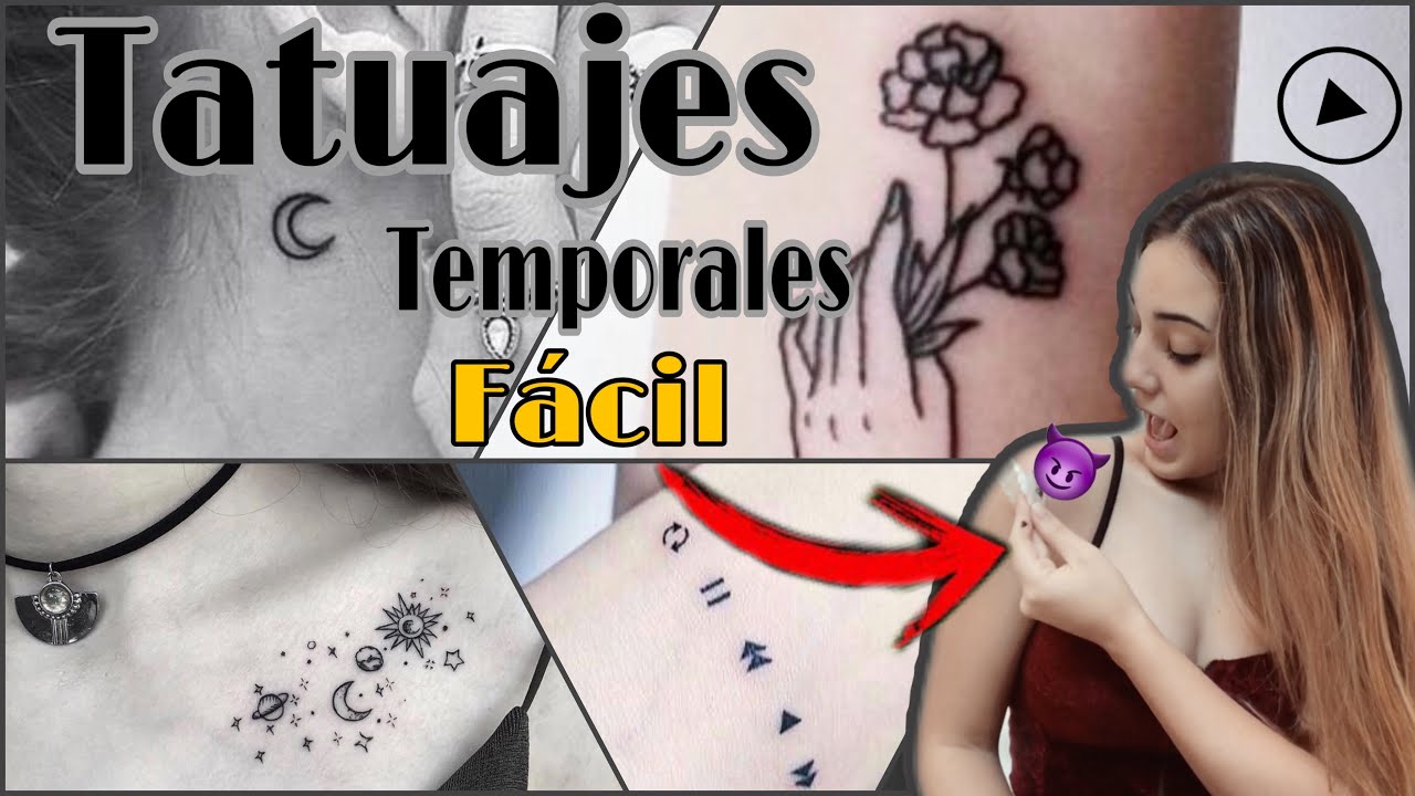 COMO HACER UN TATUAJE TEMPORAL 🖤 3 IDEAS SÚPER FÁCILES, PASO POR PASO ️ ...