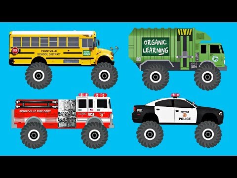 Learning 70 AWESOME Monster Vehicles for Kids - Best Learning Colors Video for Children & Toddlers