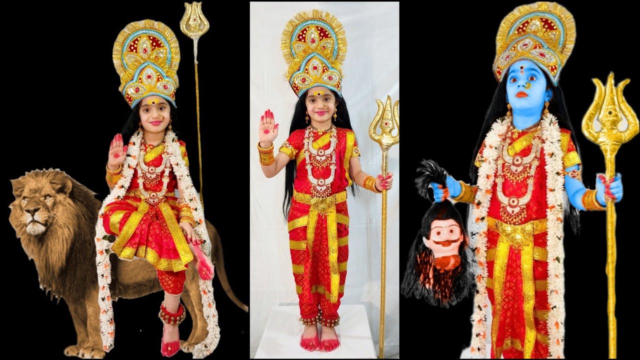 Durga Devi Fancy Dress| Aigiri nandini nadita madini🙏 #durga #navaratri ...