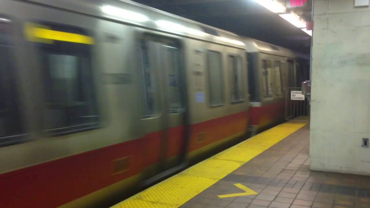 Outbound MBTA red line train departing Shawmut - YouTube