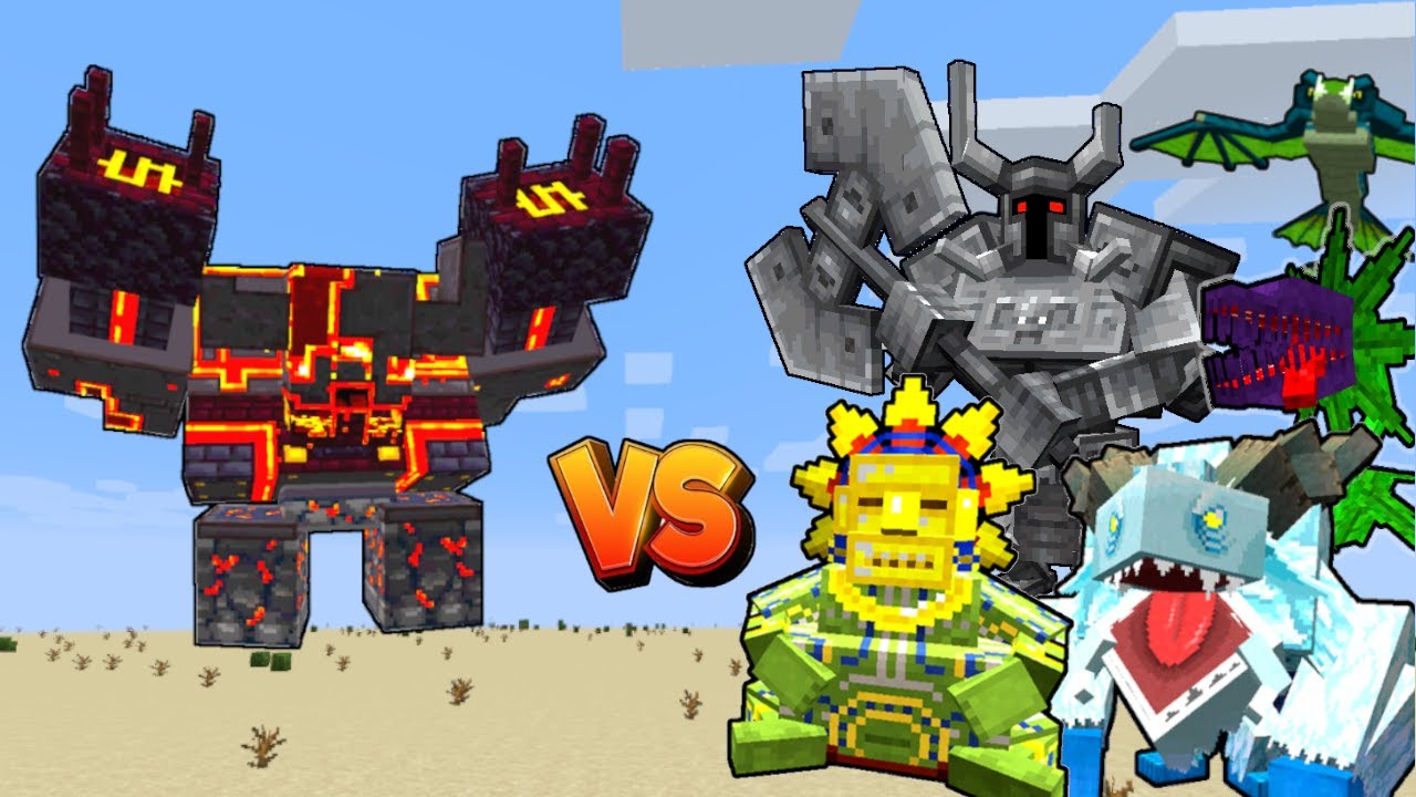 Netherite Monstrosity Vs. Mowzie's Mobs in Minecraft - YouTube