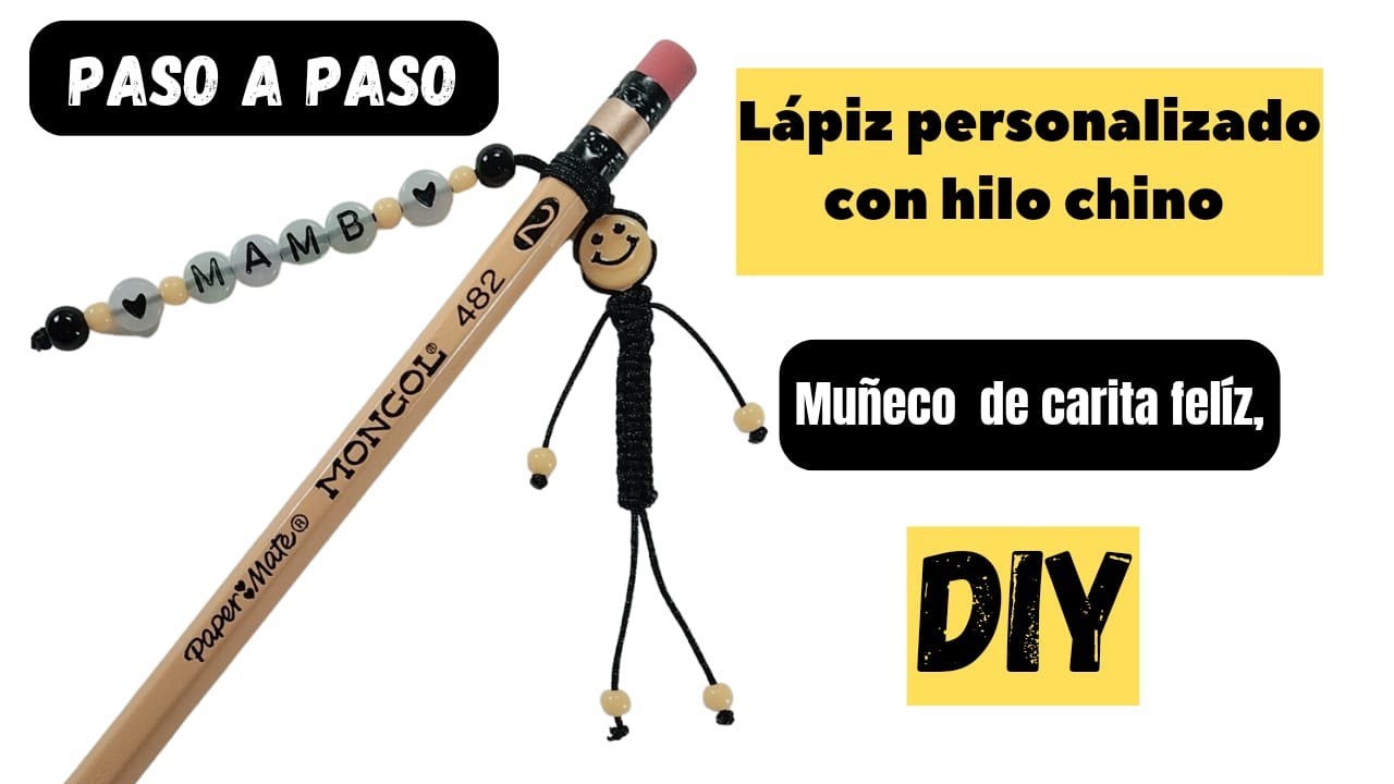 Tutorial: Como personalizar lápiz o bolígrafo con hilo chino DIY - YouTube