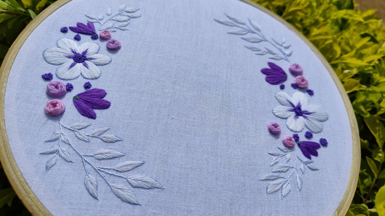 Easy flower hand embroidery for beginners || simple and beautiful ...