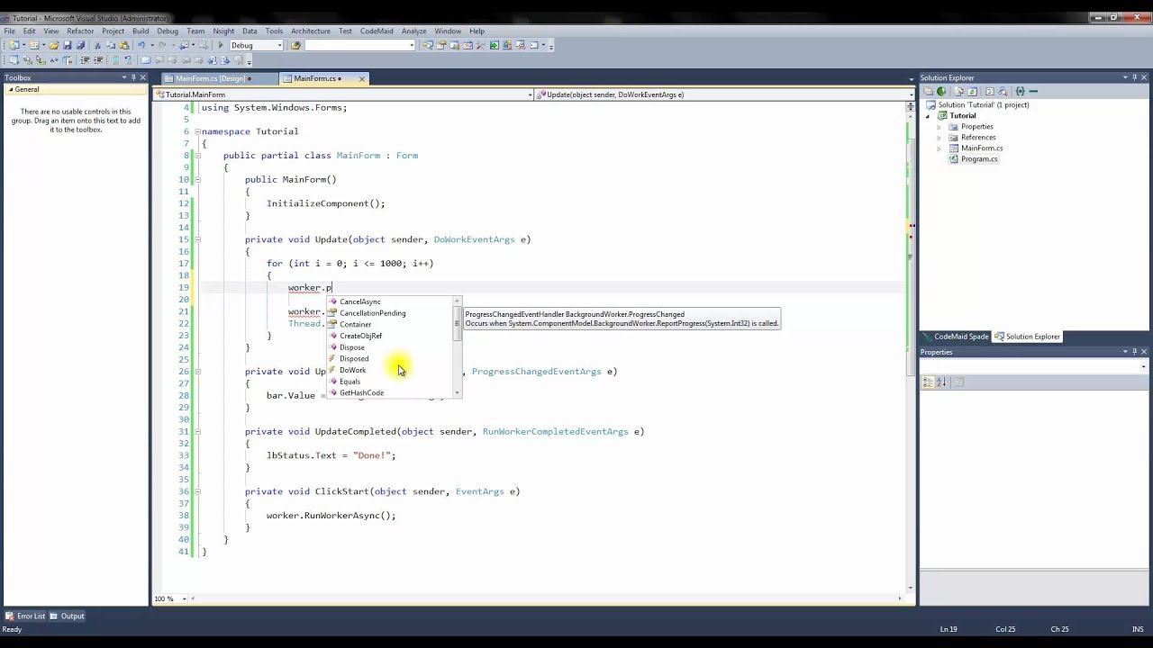 C# Tutorial CZ 14. - BackgroundWorker - YouTube