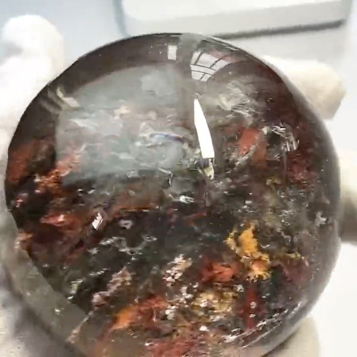 Natural layered phantom crystal sphere ornament #shorts #gemstone # ...