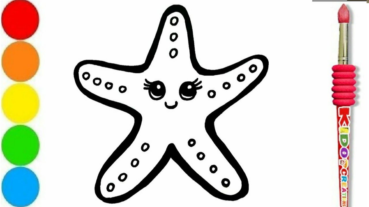 How To Draw A Starfish Easy Step by step part 124 - YouTube