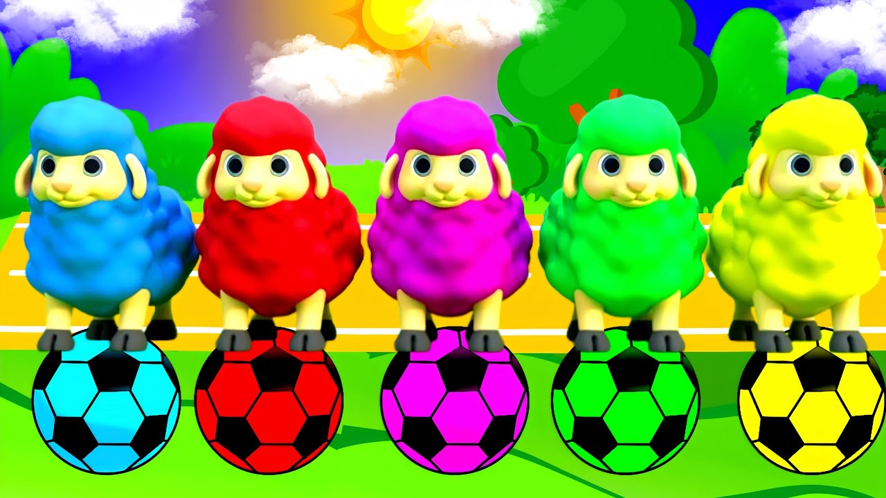 Color Balls Song! | Five Little Sheep Went Out One Day | New Five ...