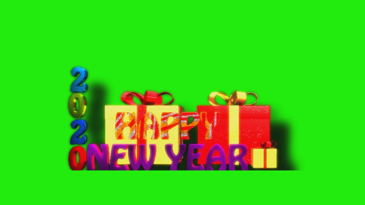 Happy New Year Animation Green Screen Background HD Green Screen Video ...