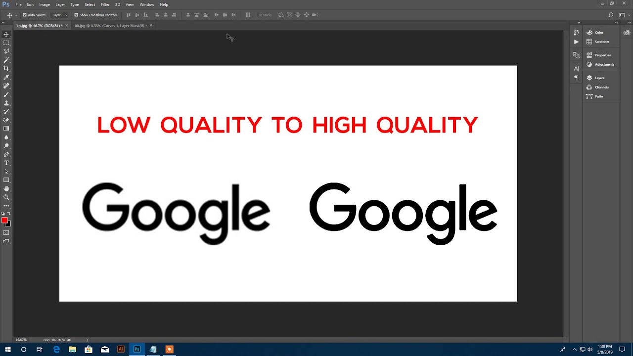 Low Quality Images or text to High Quality/ Photoshop tutorials - YouTube