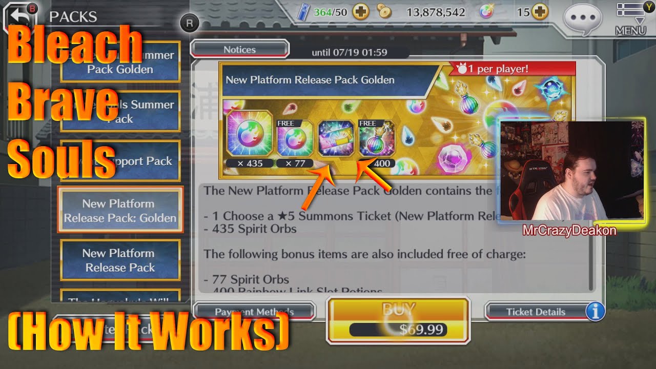 Bleach Brave Souls New Platform Release Pack: Golden Ticket (How It ...