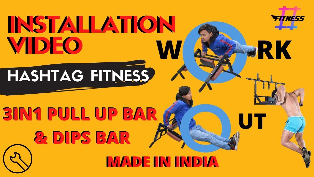 How to assemble Hashtag Fitness wall mount pull up bar dips bar - YouTube