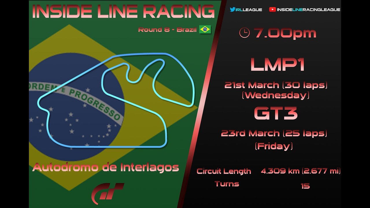 Inside Line Racing | ILRGT | GT3 Tier | Interlagos Round 8 - YouTube