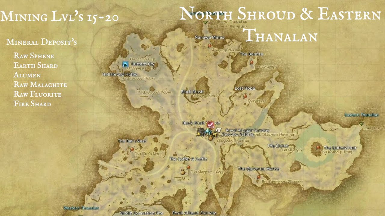 Final Fantasy XIV Online: Mining Node Locations in North Shroud & East ...