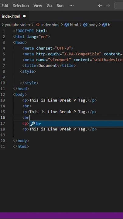 #Text Line Break In HTML Using Br Tag #coding #basichtml #viral #newlearn #coding basic tool ...