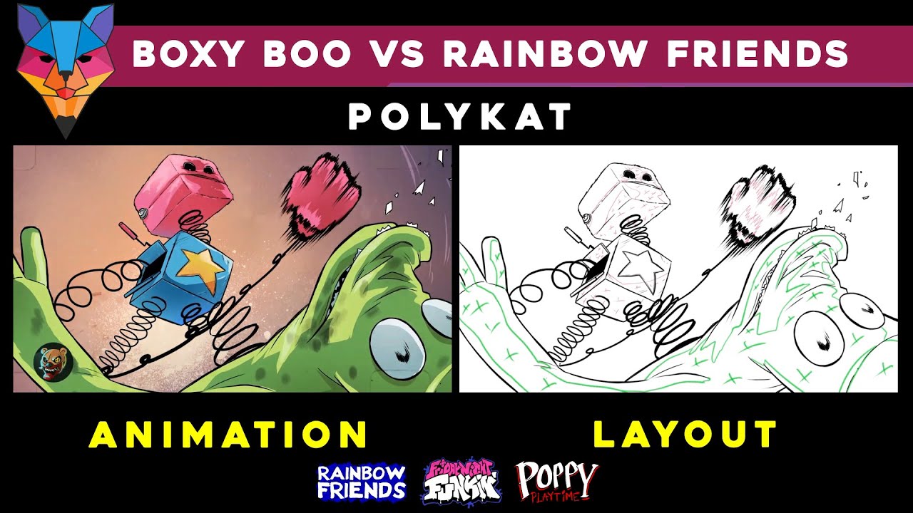 Boxy Boo VS Green Red Blue Purple Orange | Rainbow Friends x Poppy ...