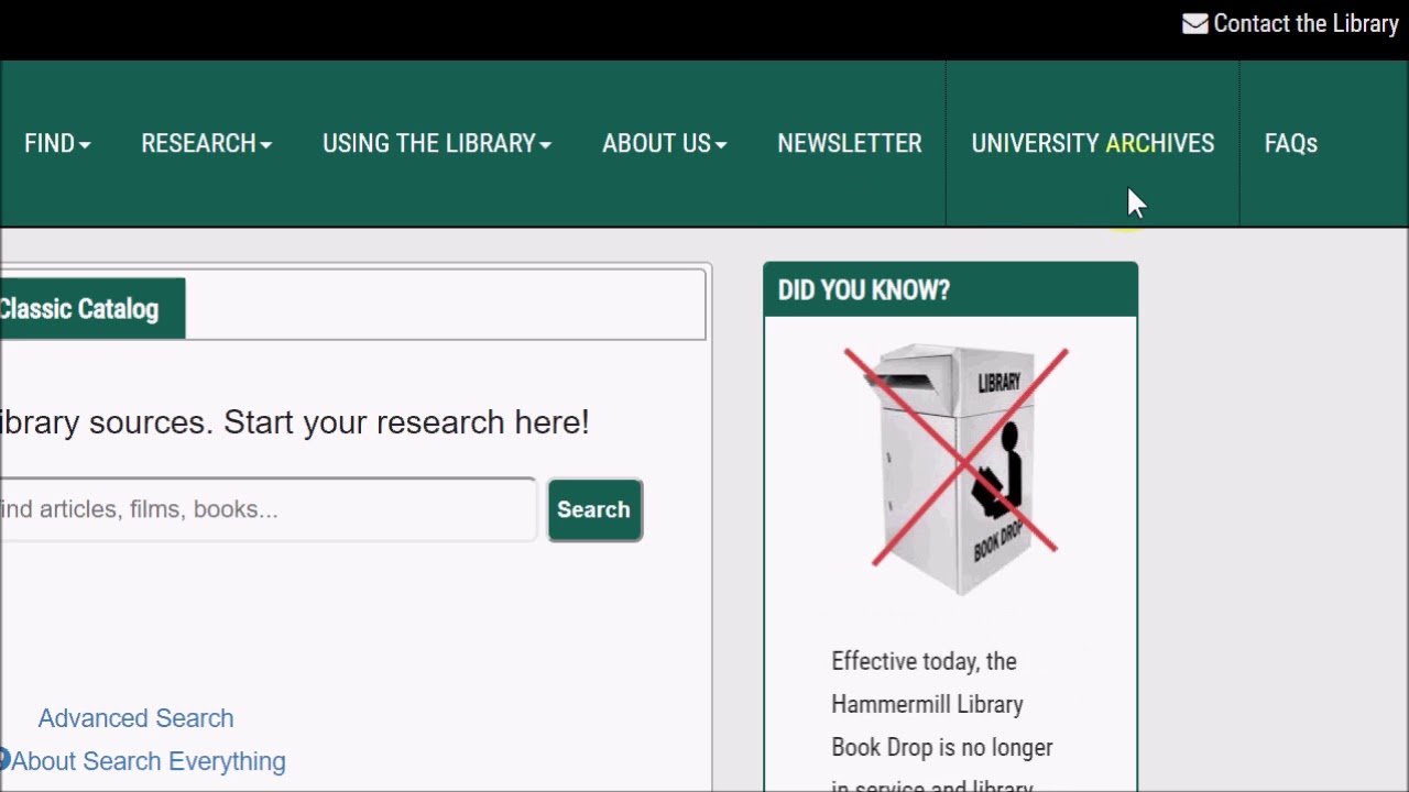 Intro to the Mercyhurst Libraries' Website - YouTube