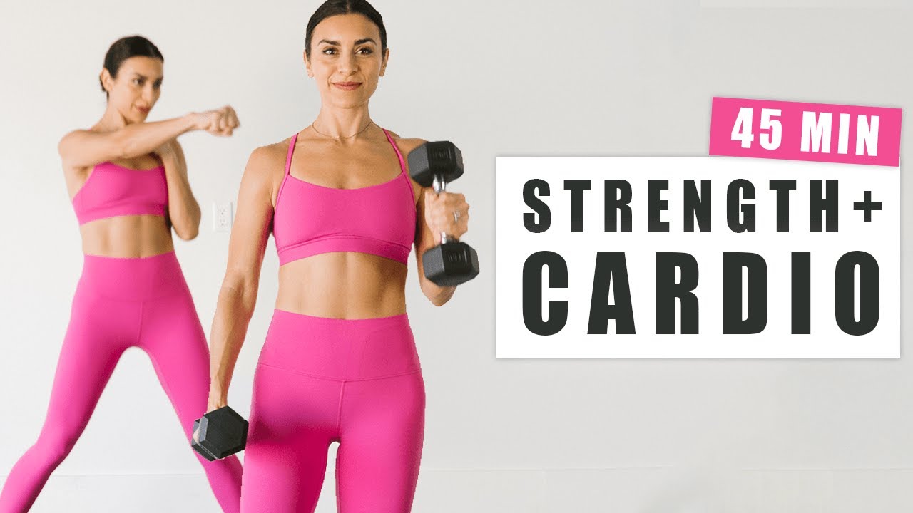 45 MIN TOTAL BODY CORE STRENGTH + CARDIO HIIT - YouTube