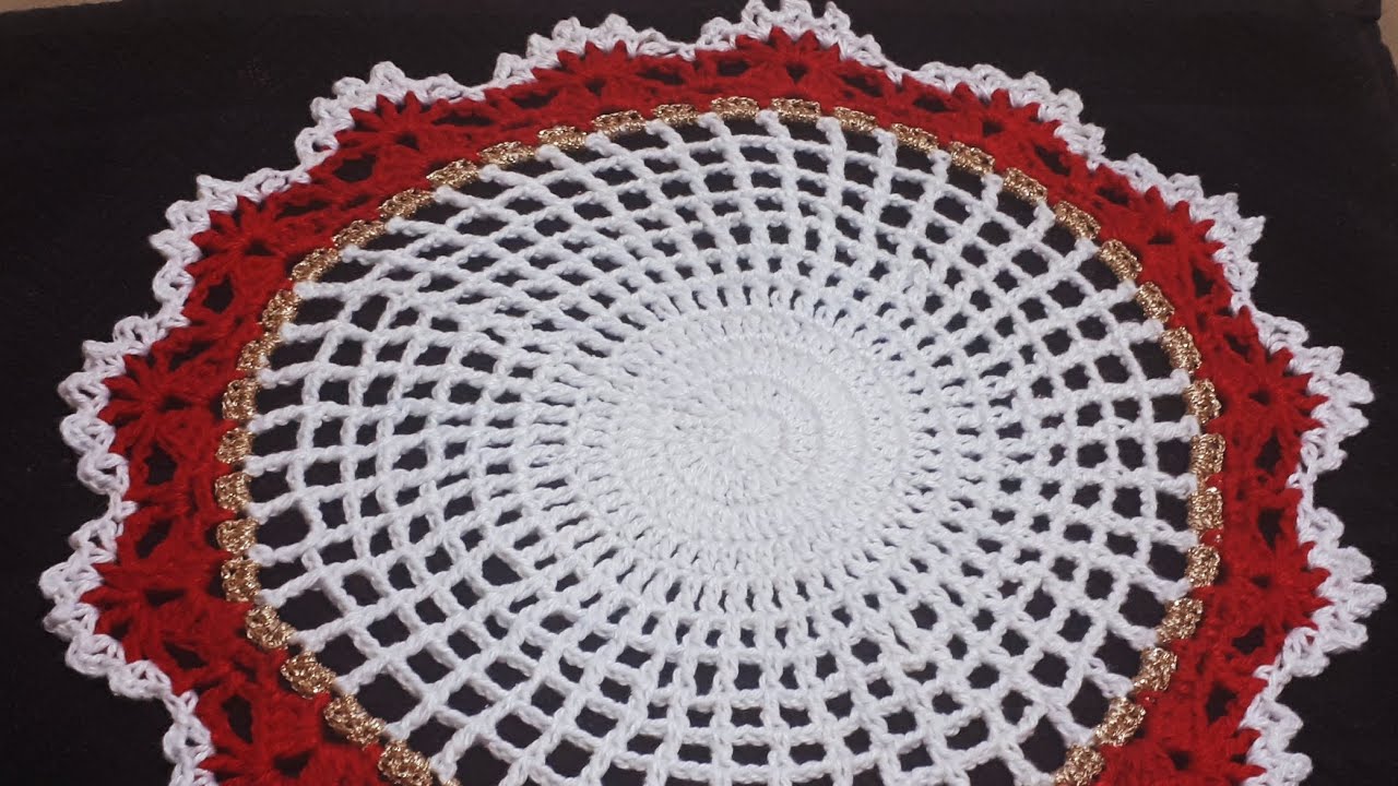 Crochet Placemat Doily (Left Handed) - YouTube