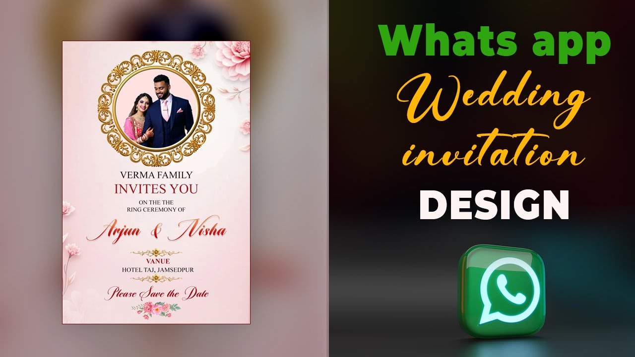 Whats app wedding invitation design | #whatsappstatus #posterdesign # ...