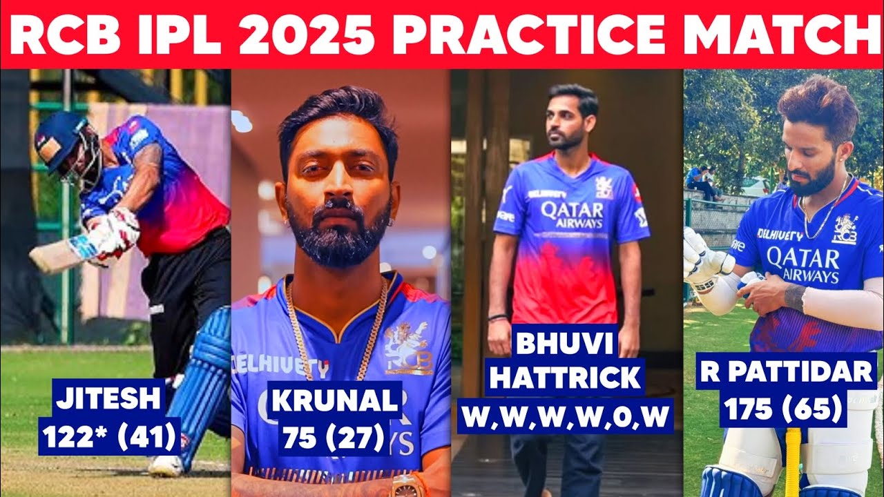 IPL 2025 : RCB Practice Match 2025 | RCB Camp IPL 2025 | Bhuvi Hattrick ...