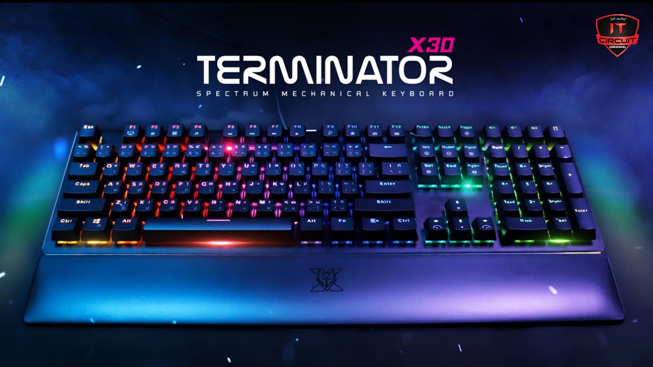 รีวิว Keyboard Gaming Mechanical รุ่น X30 Terminator - YouTube