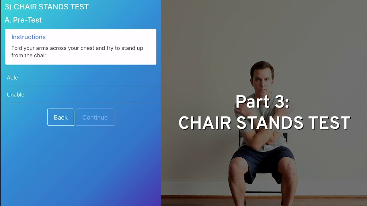 Mobile Measures App Demo - The Short Physical Performance Battery - YouTube